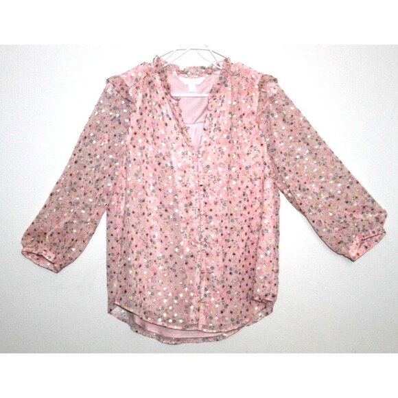 LC Lauren Conrad | Tops | Lc Lauren Conrad Womens Coral Gold Floral ...